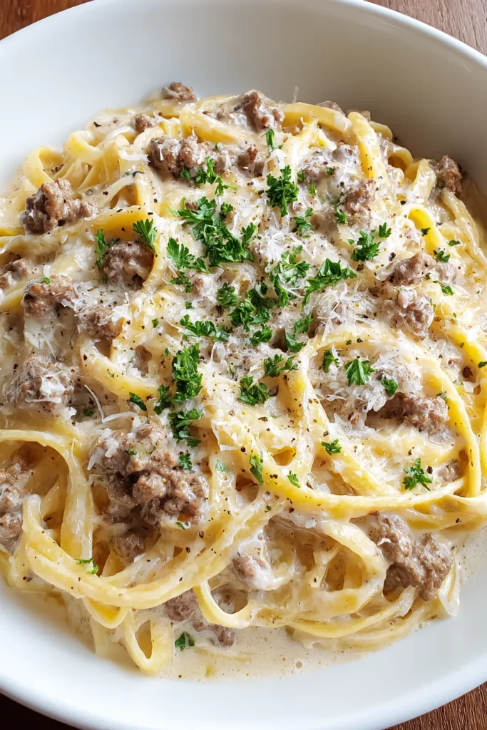 Creamy Ground Beef Alfredo Pasta – ChiefWok